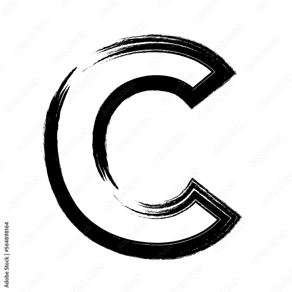 brush stroke hand drawn PNG image with transparent background C letter ...