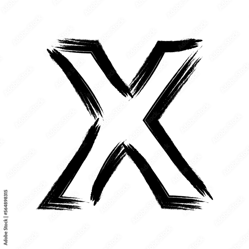 brush stroke hand drawn PNG image with transparent background X letter ...