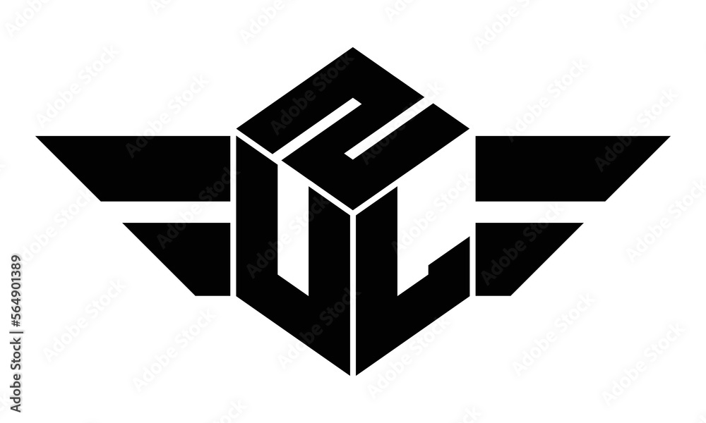 ZUL three letter gaming logo in polygon cube shape logo design vector ...