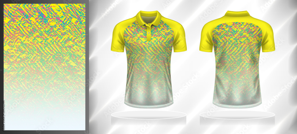 Vector sport pattern design template for Polo T-shirt front and back ...