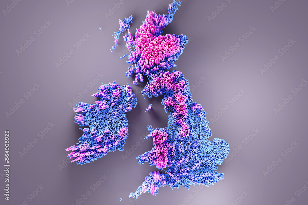 UK Height data visualization Stock Photo | Adobe Stock