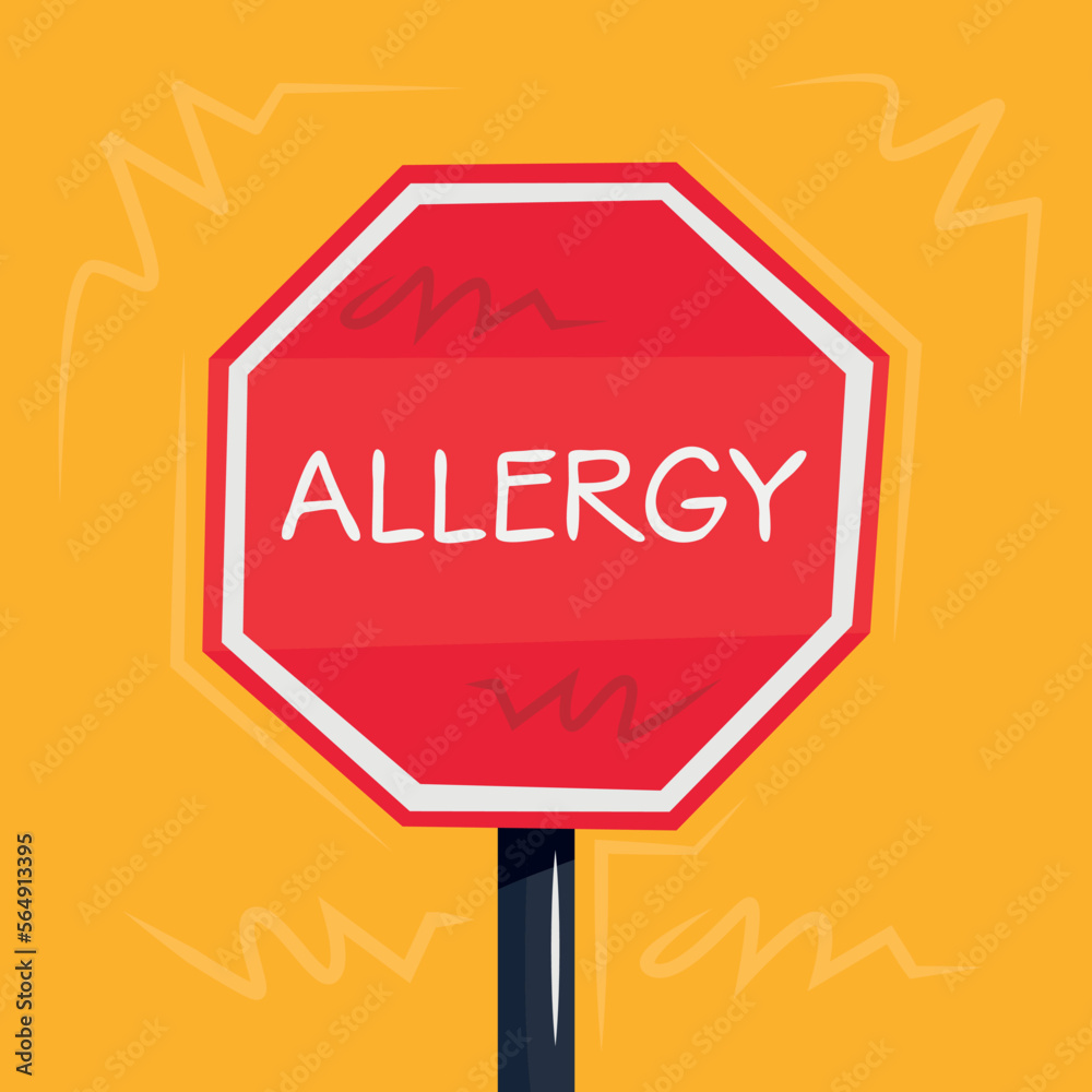 Warning sign (Allergy), vector illustration. Stock Vector | Adobe Stock