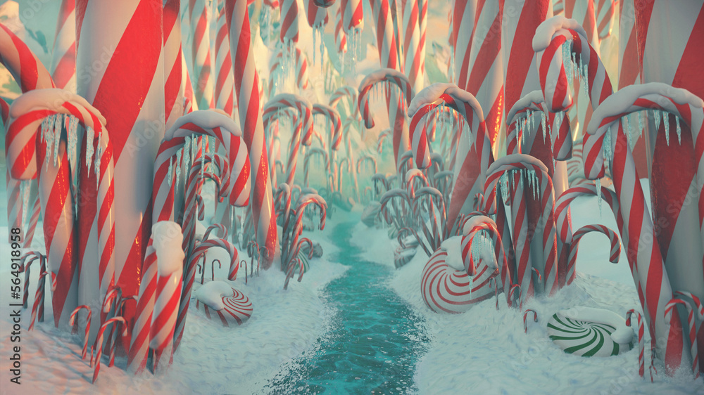 Candy Cane Forest Stock Photo | Adobe Stock