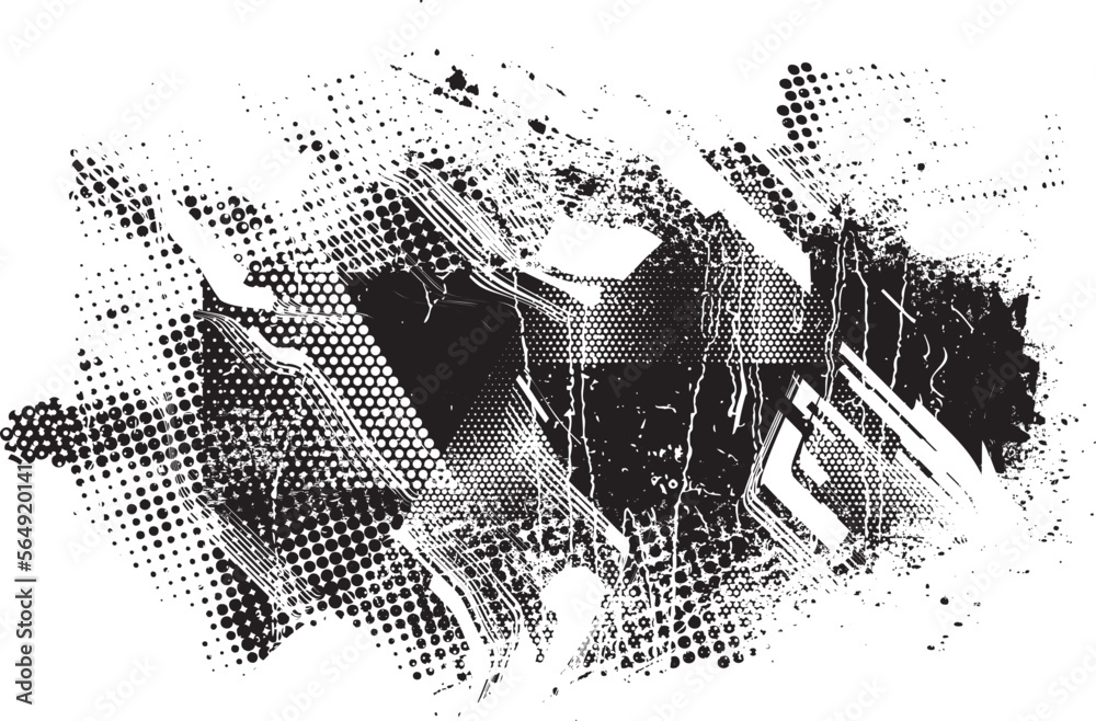 Glitch distorted grungy isolated banner . Design element for brochure ...