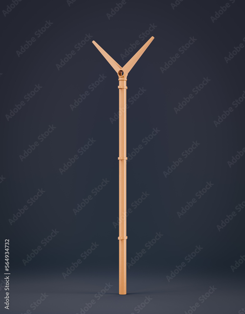 Monochrome single color yellow razor wire fence post, military and ...