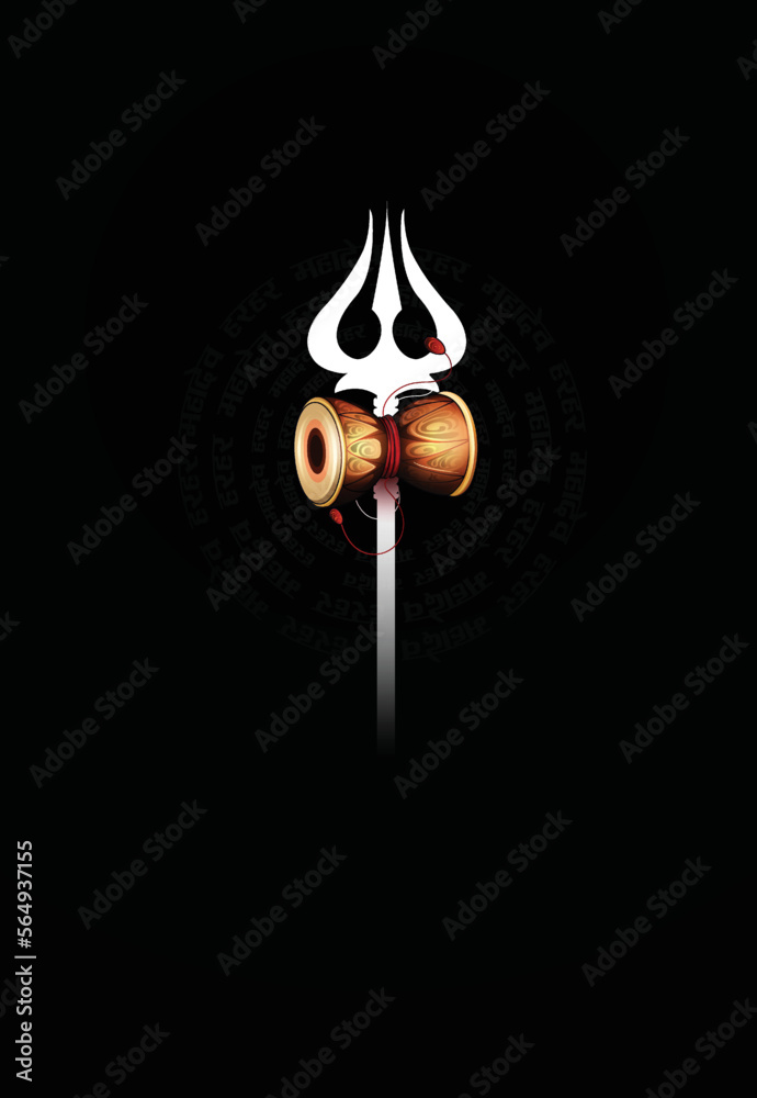 Maha Shivratri With Trisulam, A Hindu Festival Celebrated Of Lord Shiva ...