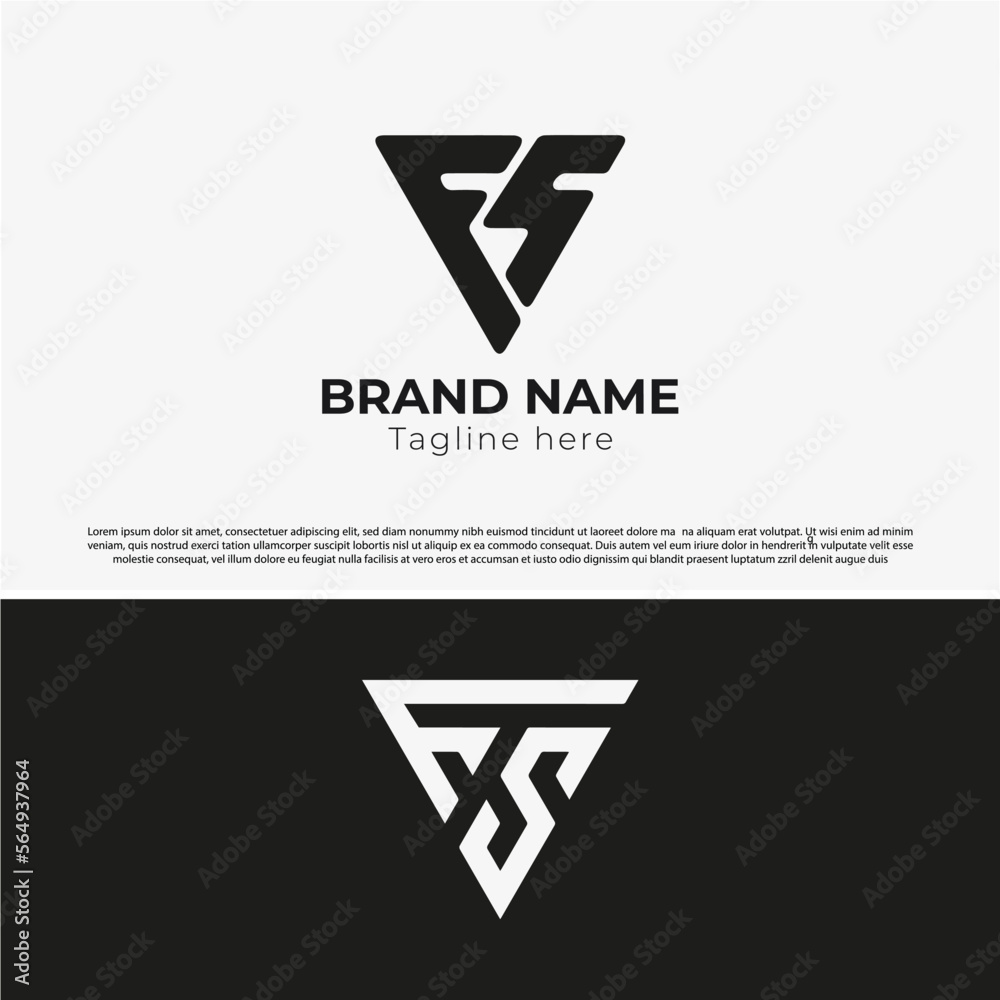 letter fs logo design, triangle FS Monogram, fs Design template ...