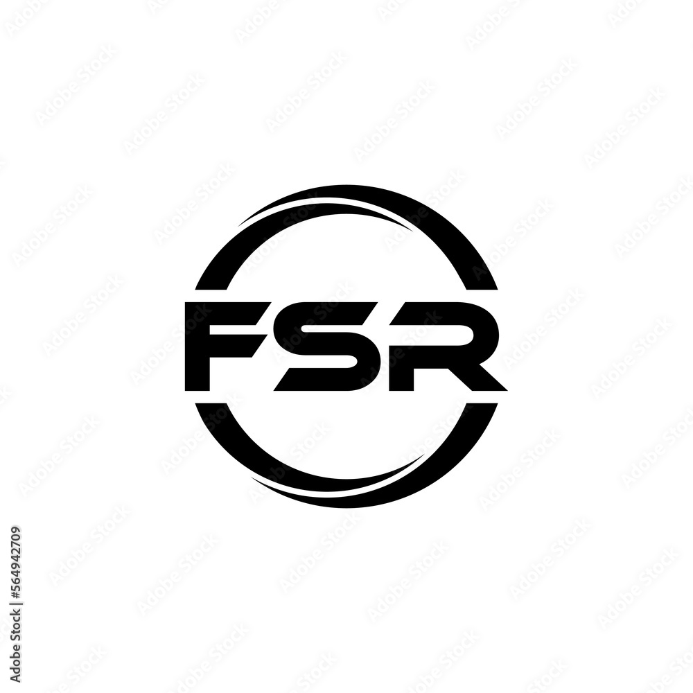 FSR letter logo design with white background in illustrator, cube logo ...