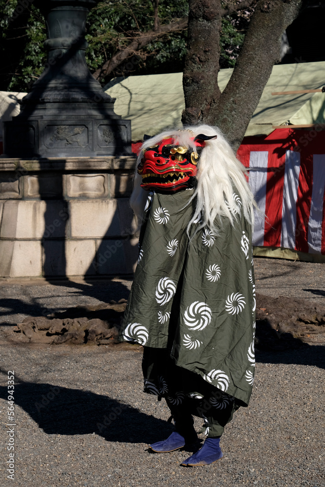 Shishimai (Japanese lion dance) is one of the traditional Japanese ...