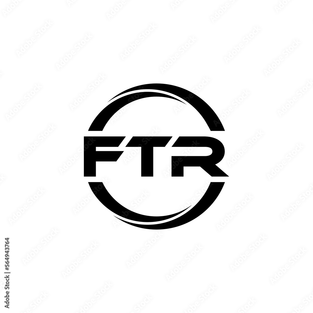 FTR letter logo design with white background in illustrator, cube logo ...
