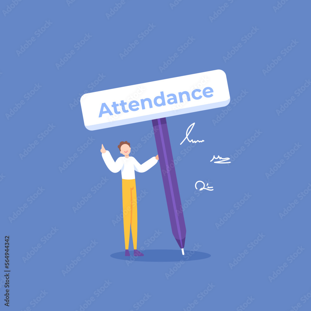 attendance list. an employee or student fills out an attendance form ...