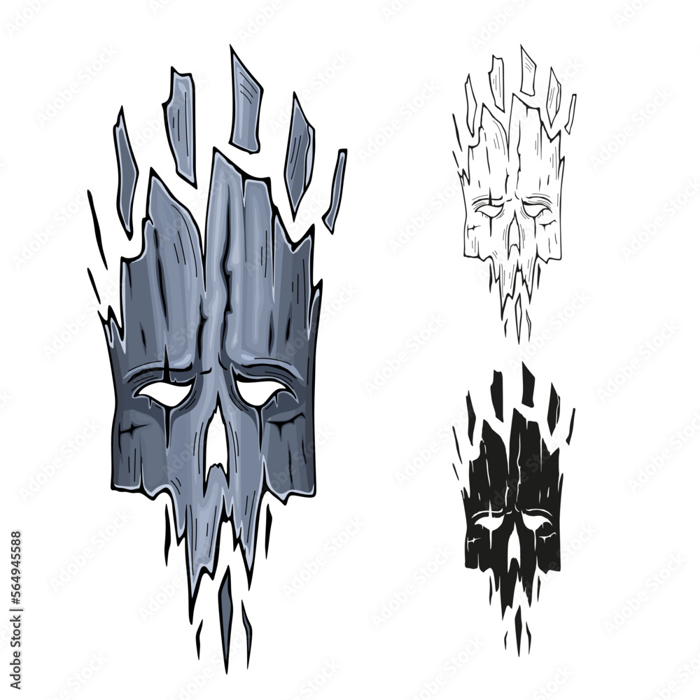 Fantasy mask illustration, Isolated background vector illustration ...
