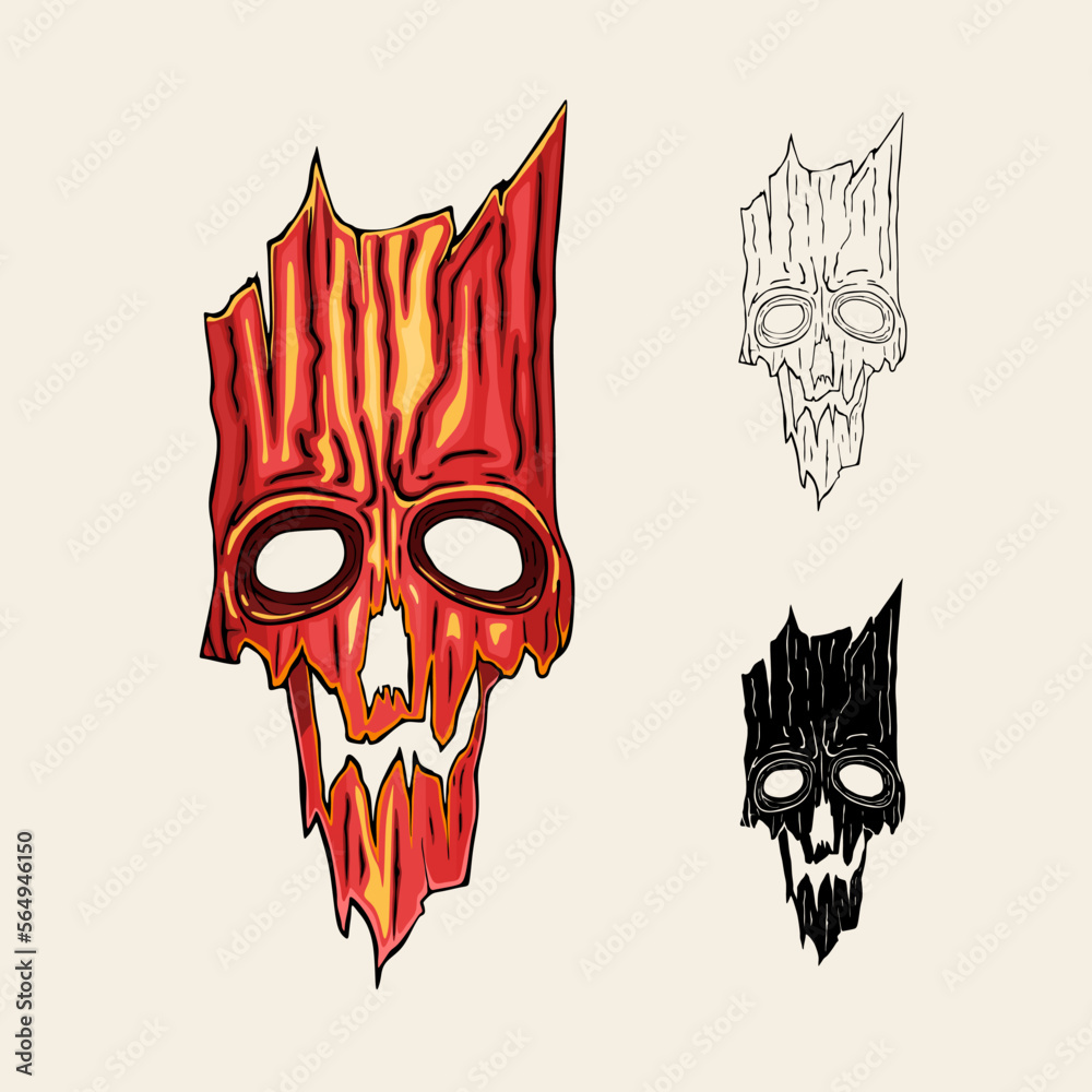 Fantasy red mask, vector illustration, logo, sign Stock Vector | Adobe ...