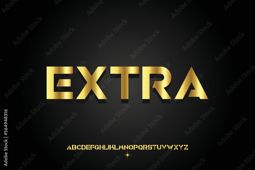 Vetor de Extra elegant golden alphabet letters font set. Classic Custom ...