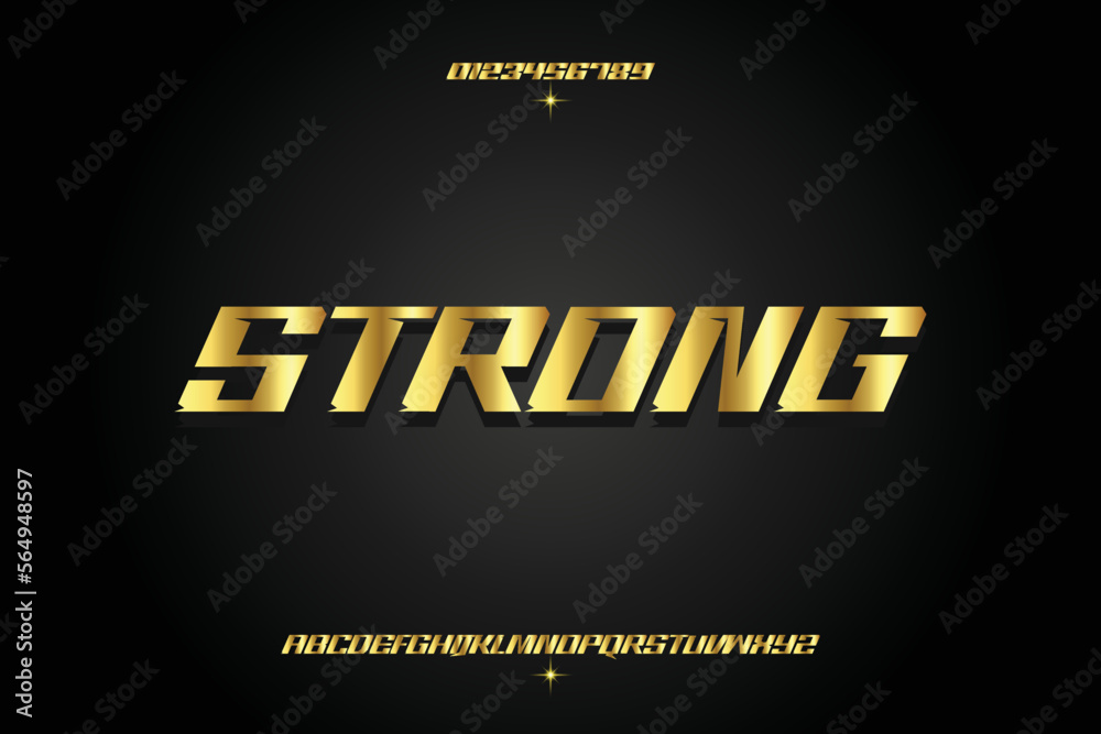 Strong elegant golden alphabet letters font set. Classic Custom gold ...
