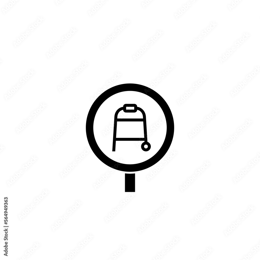 Rollator walker icon. Rolling walker sign isolated on white background ...