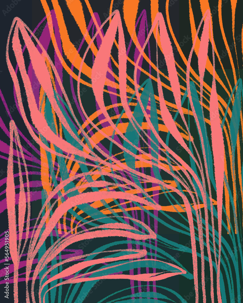 Colorful Abstract Botanical Graphic Pattern Stock Photo | Adobe Stock