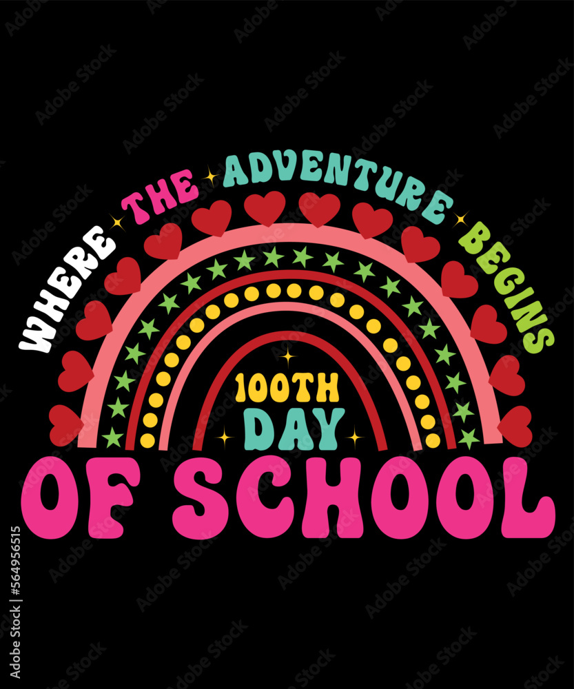 Where The Adventure Begins 100TH Day Of School, Happy back to school ...