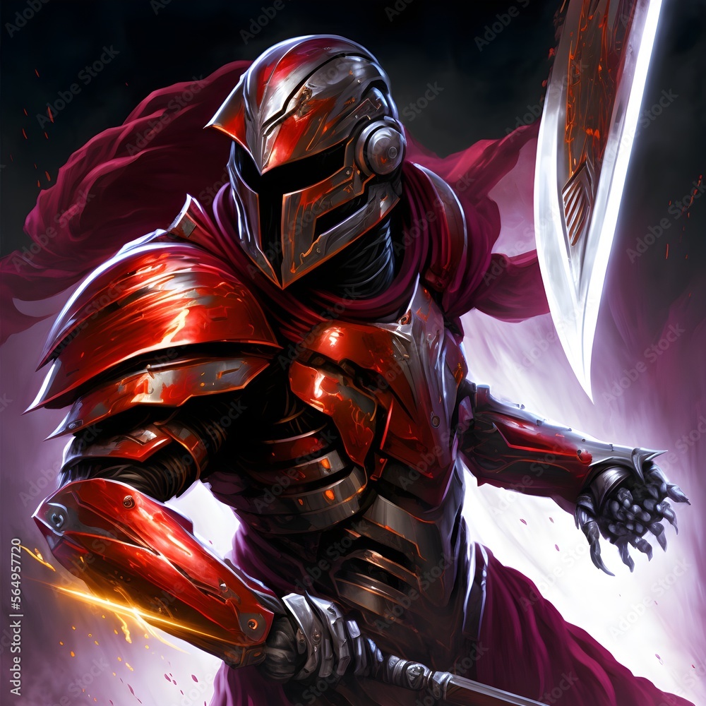 science fiction fantasy image metallic spartan soldier with all metal ...