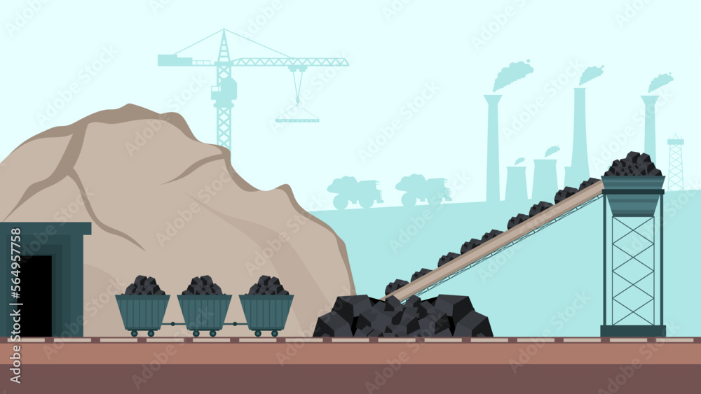 Coal mining industry conveyor and transportation set flat elements ...
