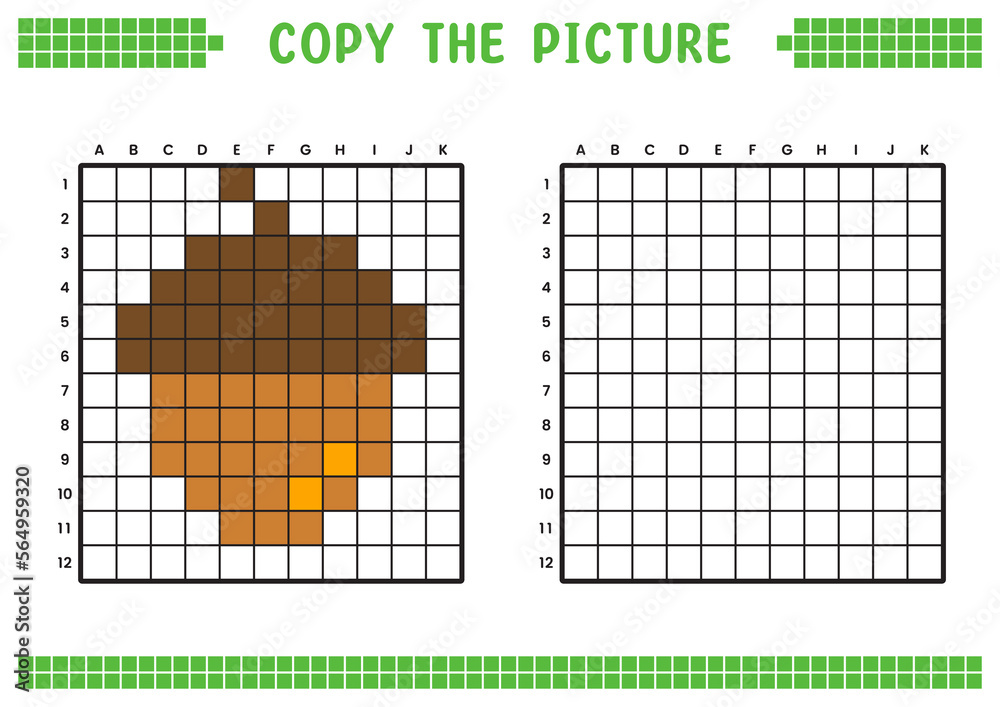 Copy the picture, complete the grid image. Educational worksheets ...