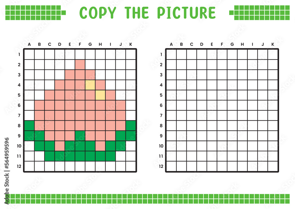 Copy the picture, complete the grid image. Educational worksheets ...