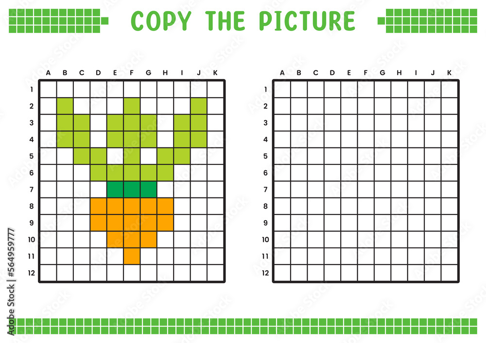 Copy the picture, complete the grid image. Educational worksheets ...