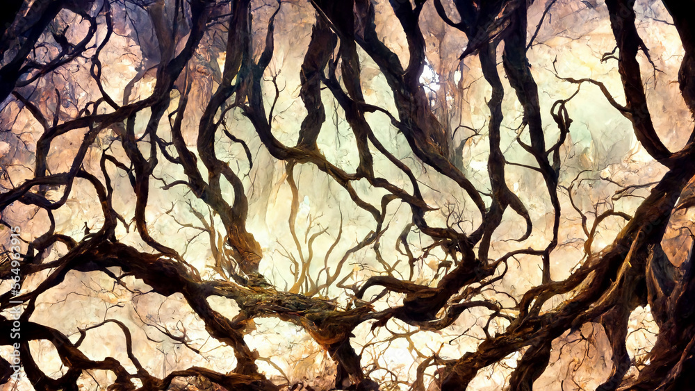 staggered tree branches environment background illustration Generative ...