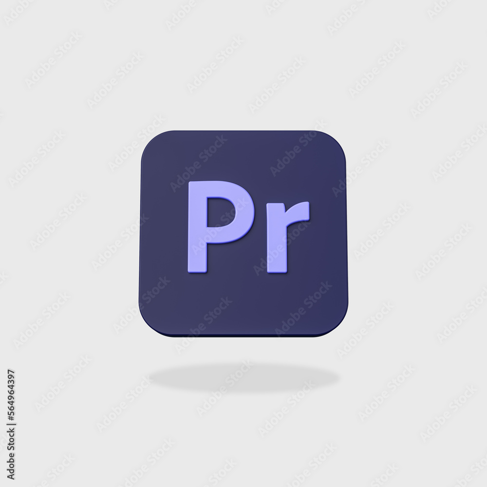 Adobe Premiere Pro App Icon on Flat Gray Background Stock Illustration ...