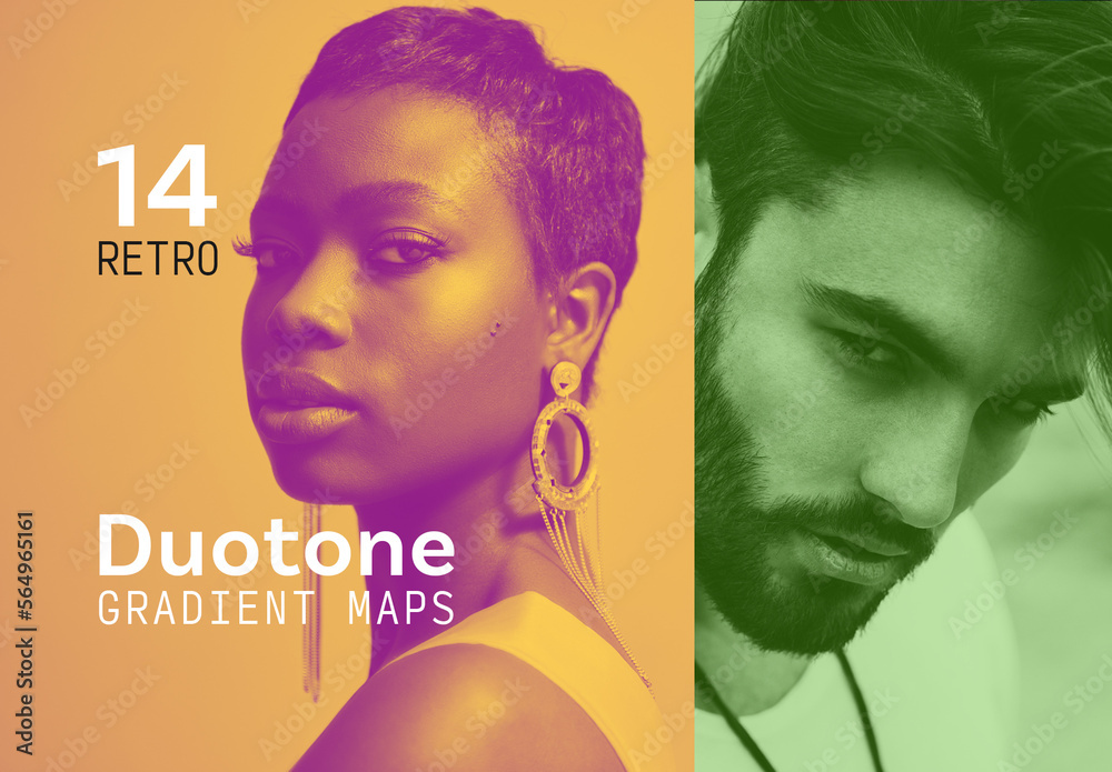 14 Duotone Gradient Maps Stock Template | Adobe Stock