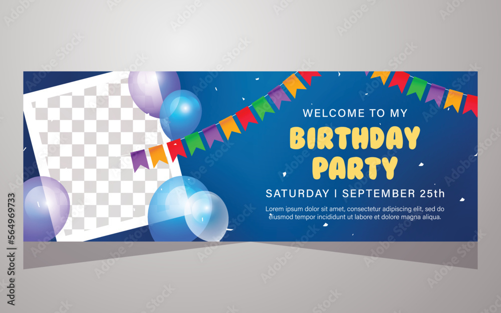 Happy birthday template banner design Stock Vector | Adobe Stock