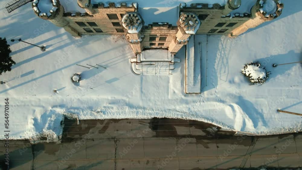 Vidéo Stock Aerial top-down view of Joliet Correctional Center ...