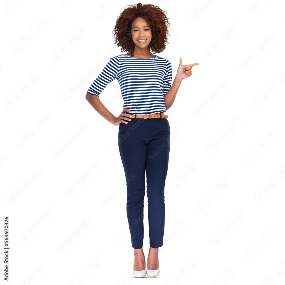 Full length shot of a beautiful young african woman is smiling and ...