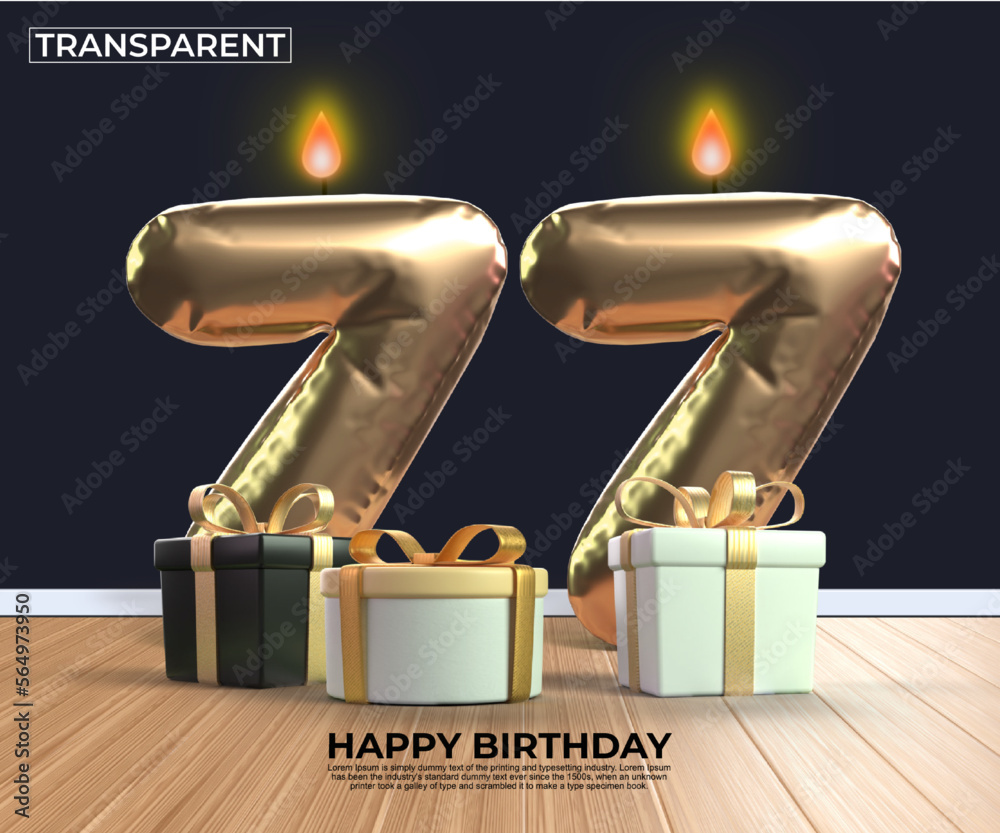 Happy birthday gold number 77 anniversary design template eps edit easy ...