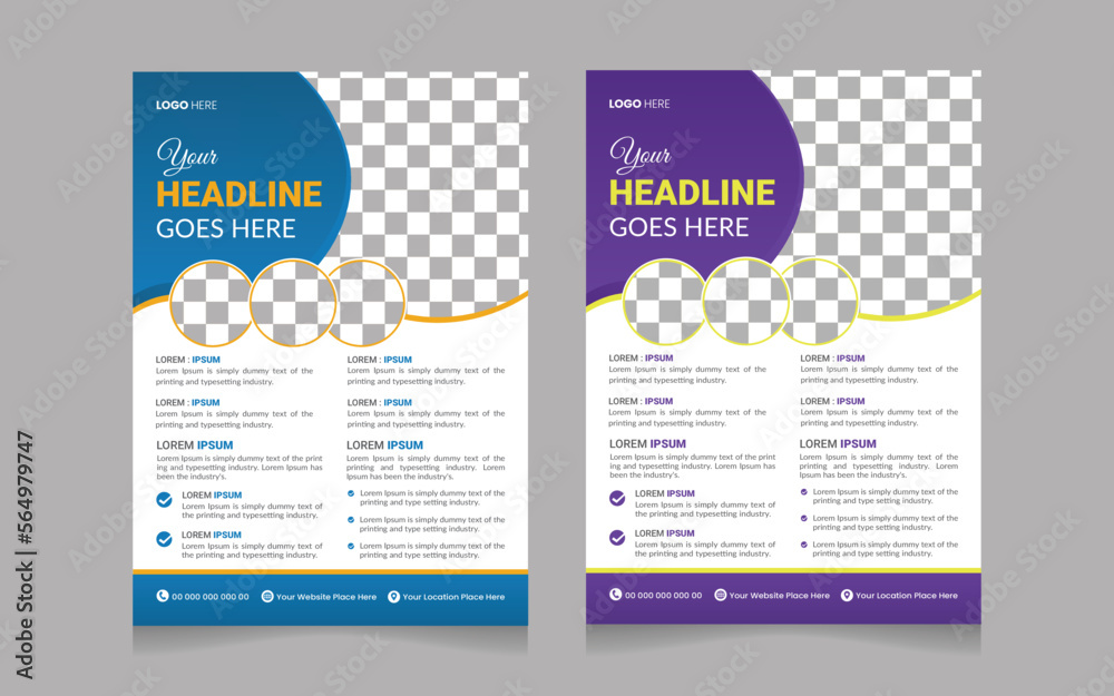 Travel flyer design template, Tour flyer, Tourism vector color in a4 ...