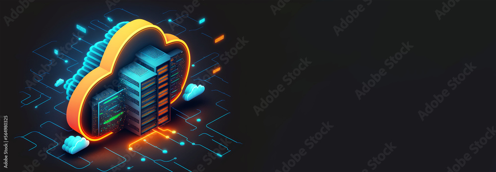 Modern cloud storage technology background with cloud services and data ...