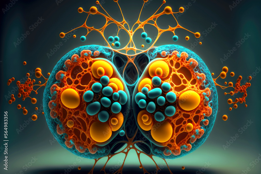 molecular structure of cell and complex microbiological process of cell ...