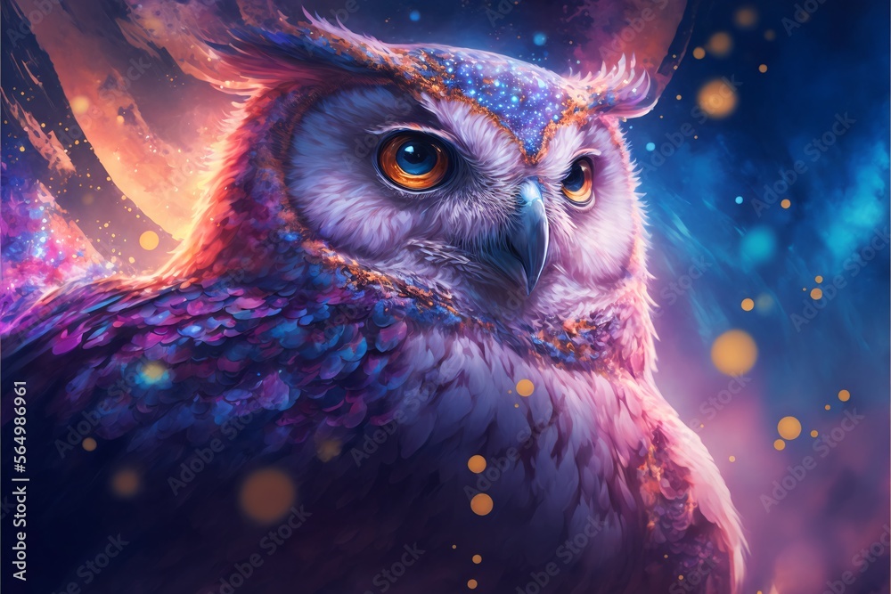 Powerful Epic Legendary Owl in Universe. Spiritual Animal Awakening ...