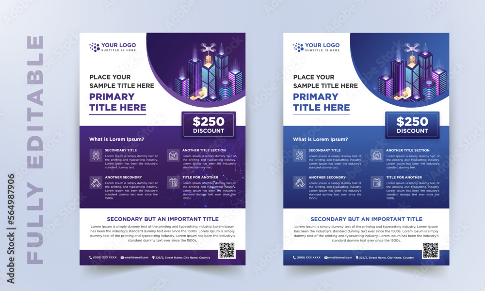 Tech Flyer Design Templates Stock Vector | Adobe Stock
