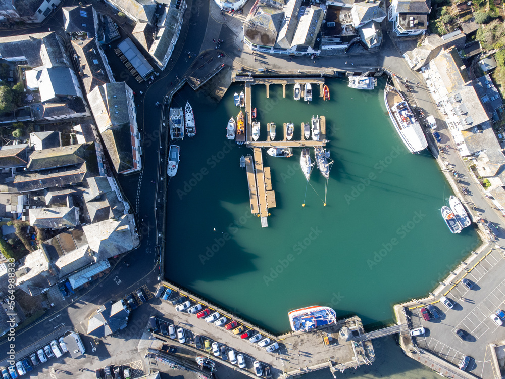 Padstow town from the air cornwall england uk Stock Photo | Adobe Stock