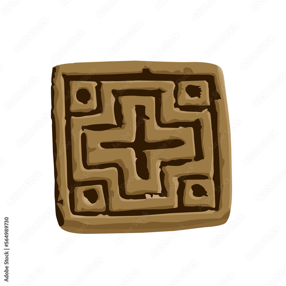 Harappa A faience button seal with a geometric motif Stock Illustration | Adobe Stock