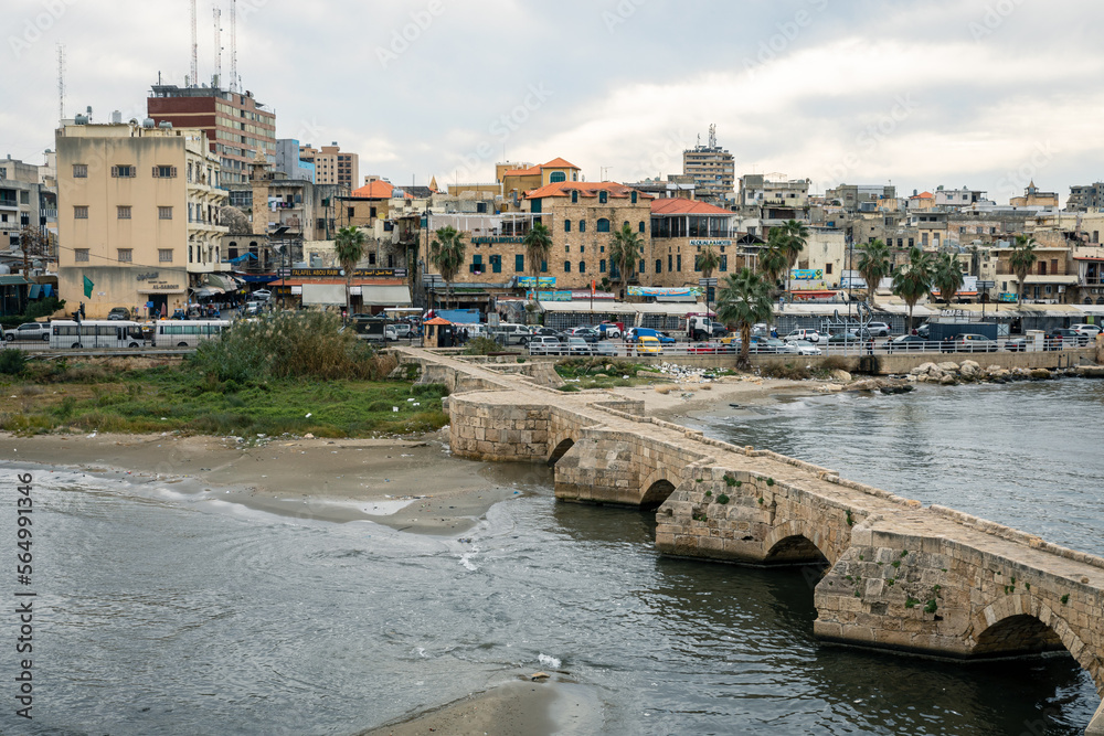Ruins of the Crusaders Castle in Sidon. Sidon Sea Castle in Saida ...