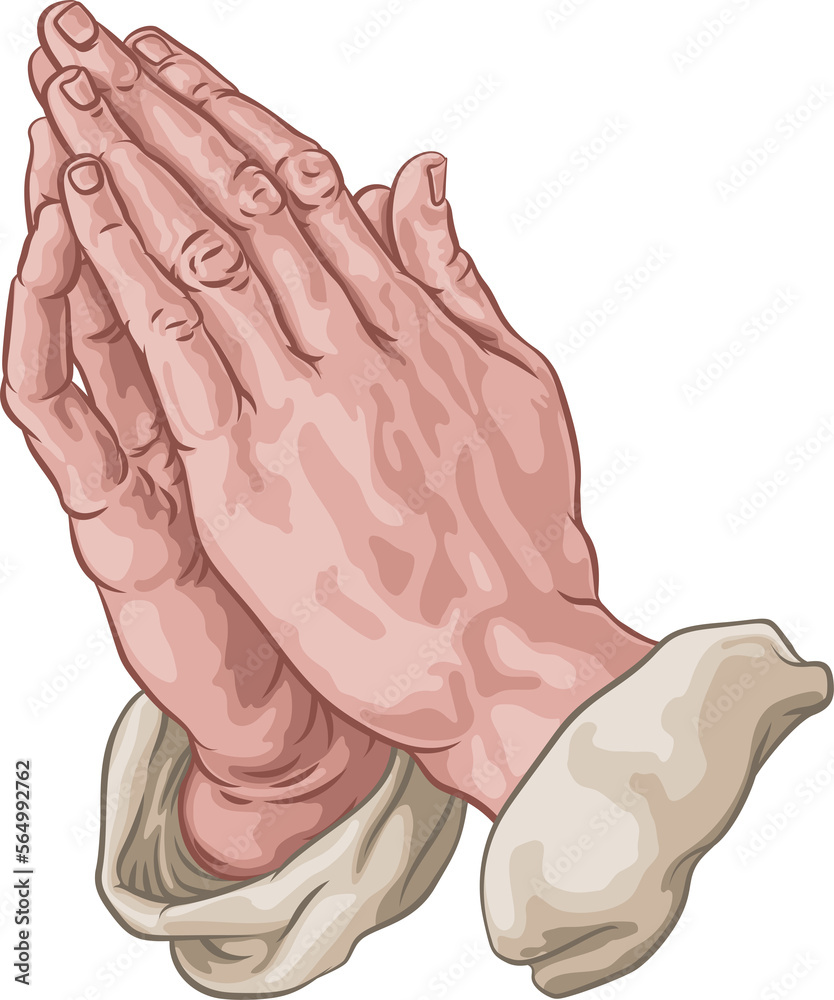 Praying Hands in Prayer Comic Book Pop Art Cartoon Stock Illustration ...