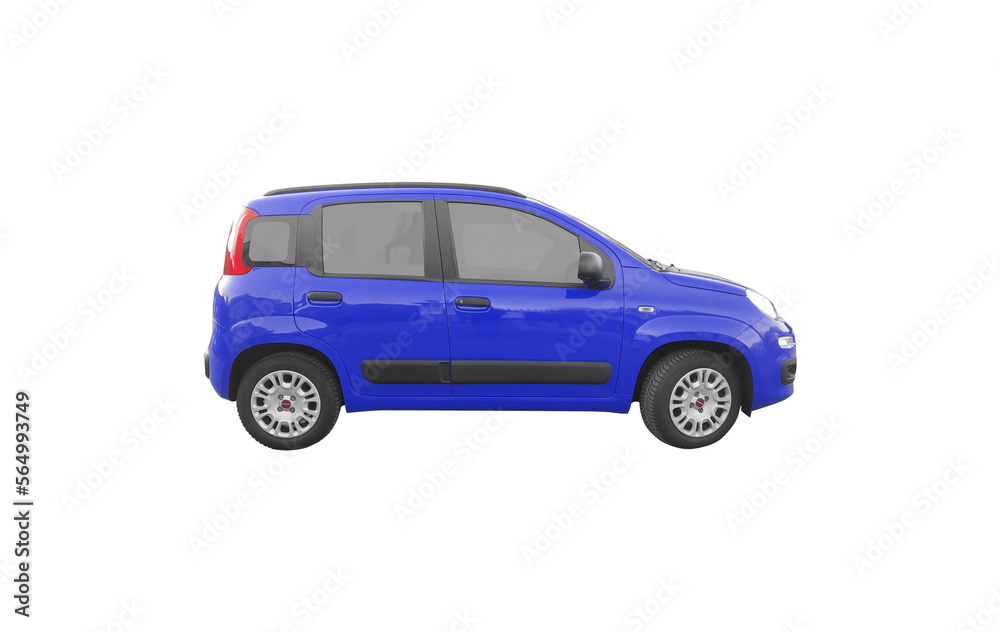 FIAT PANDA isolated on white, blue car on PNG transparent background ...