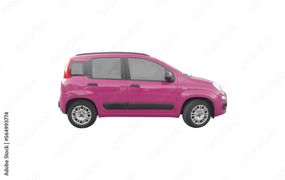FIAT PANDA isolated on white, pink car on PNG transparent background ...
