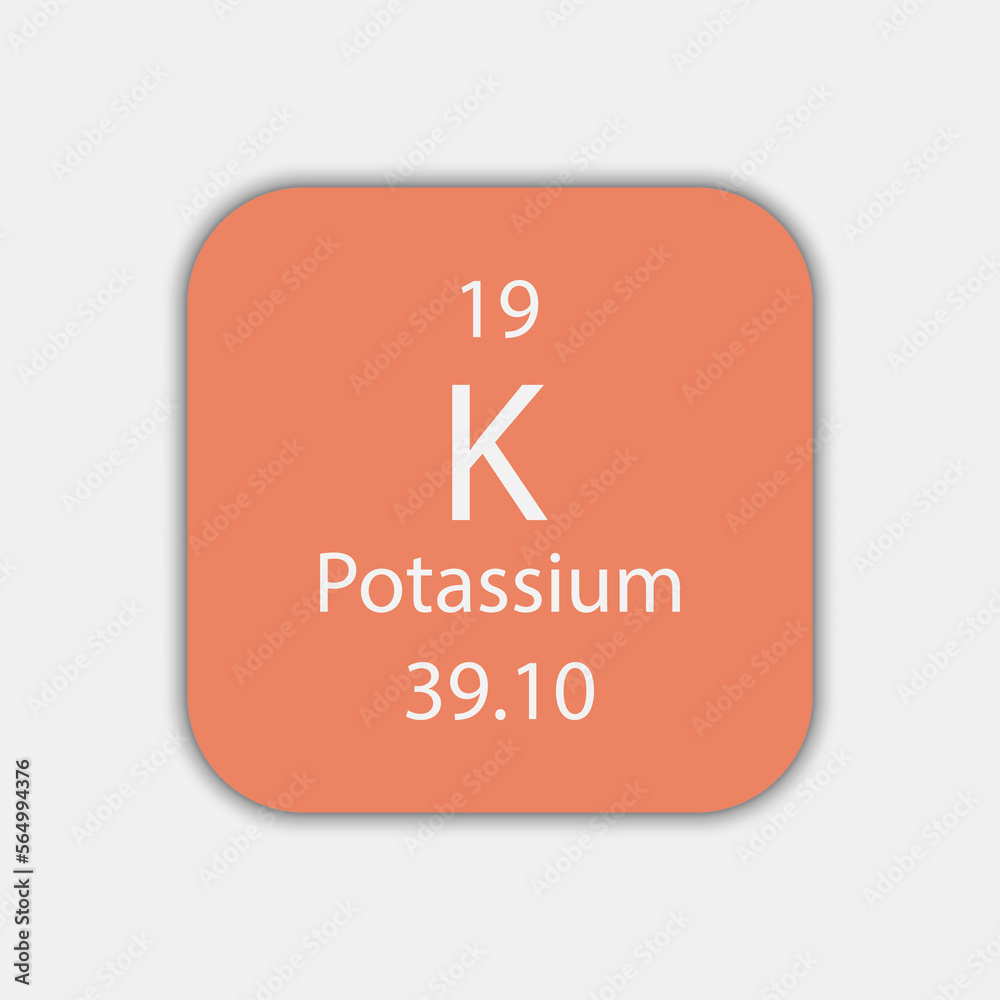 Potassium symbol. Chemical element of the periodic table. Vector ...