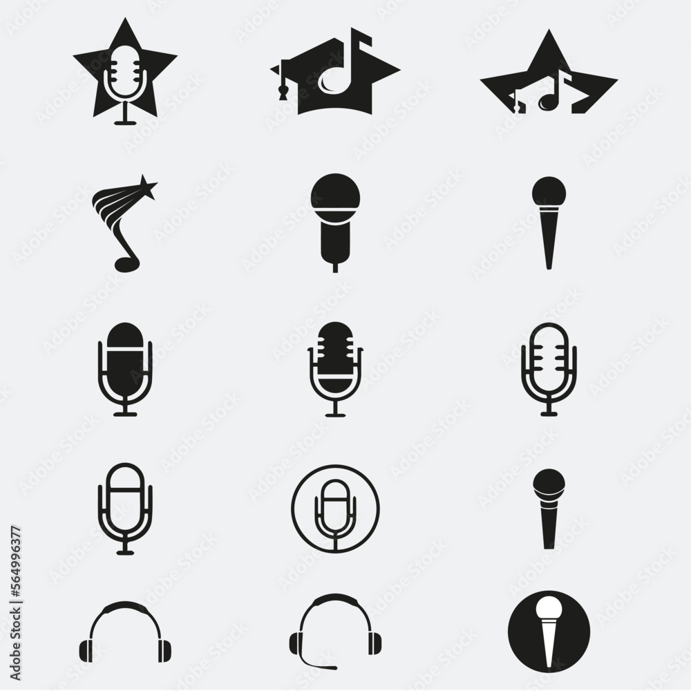 Vetor de Collection set of music vector logo monogram template, music ...