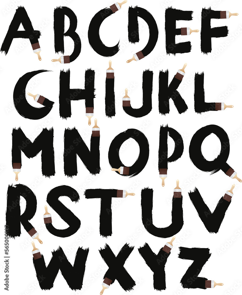 Classic vintage uppercase alphabet. Uppercase vector font with grunge ...