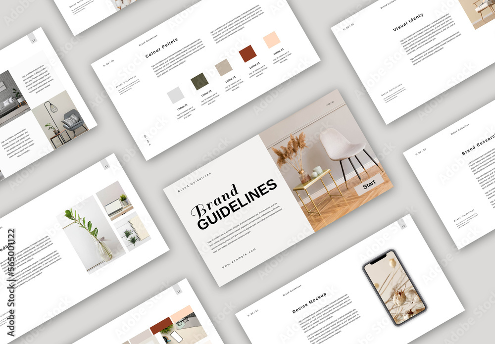 Brand Guidelines Layout Stock Template | Adobe Stock
