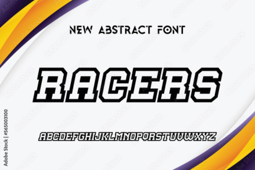 RACERS Luxury Minimal Modern Tech Alphabet Letter Fonts. Typography ...